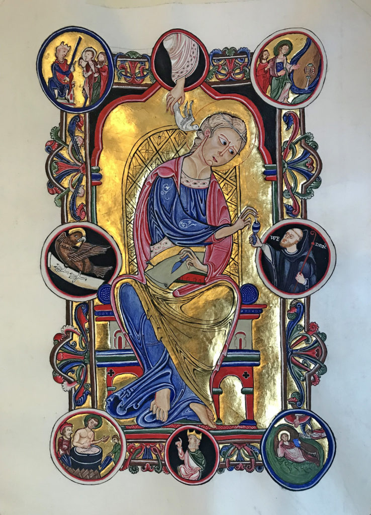 Enluminure de Saint Jean. Évangéliaire de l'abbaye de Liessies